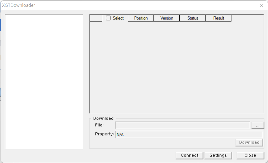 Solution Square : XGTDownloader Software for XGT Communication/Motion