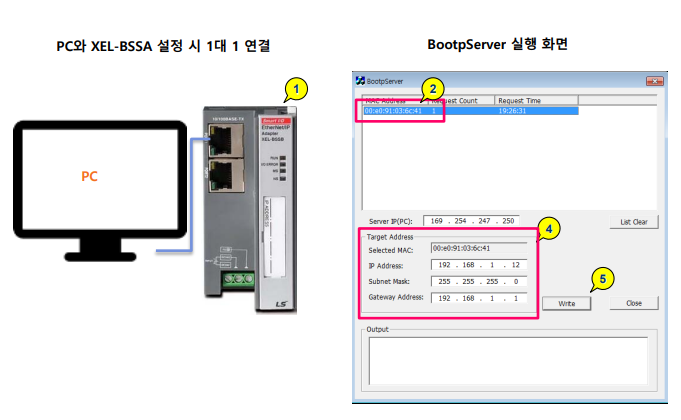Solution Square : XEL-BSSA Adapter 통신 설정방법