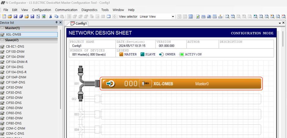 Solution Square : DeviceNet 설정 방법 (DMEB,XDL,GDL)
