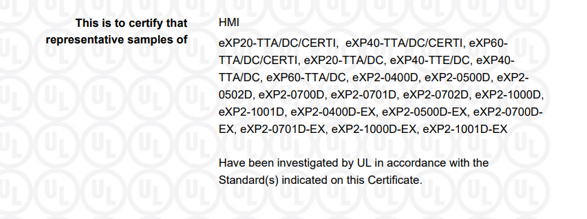 Solution Square : XGT Panel(exp2-0702D) UL인증 관련 문의드립니다