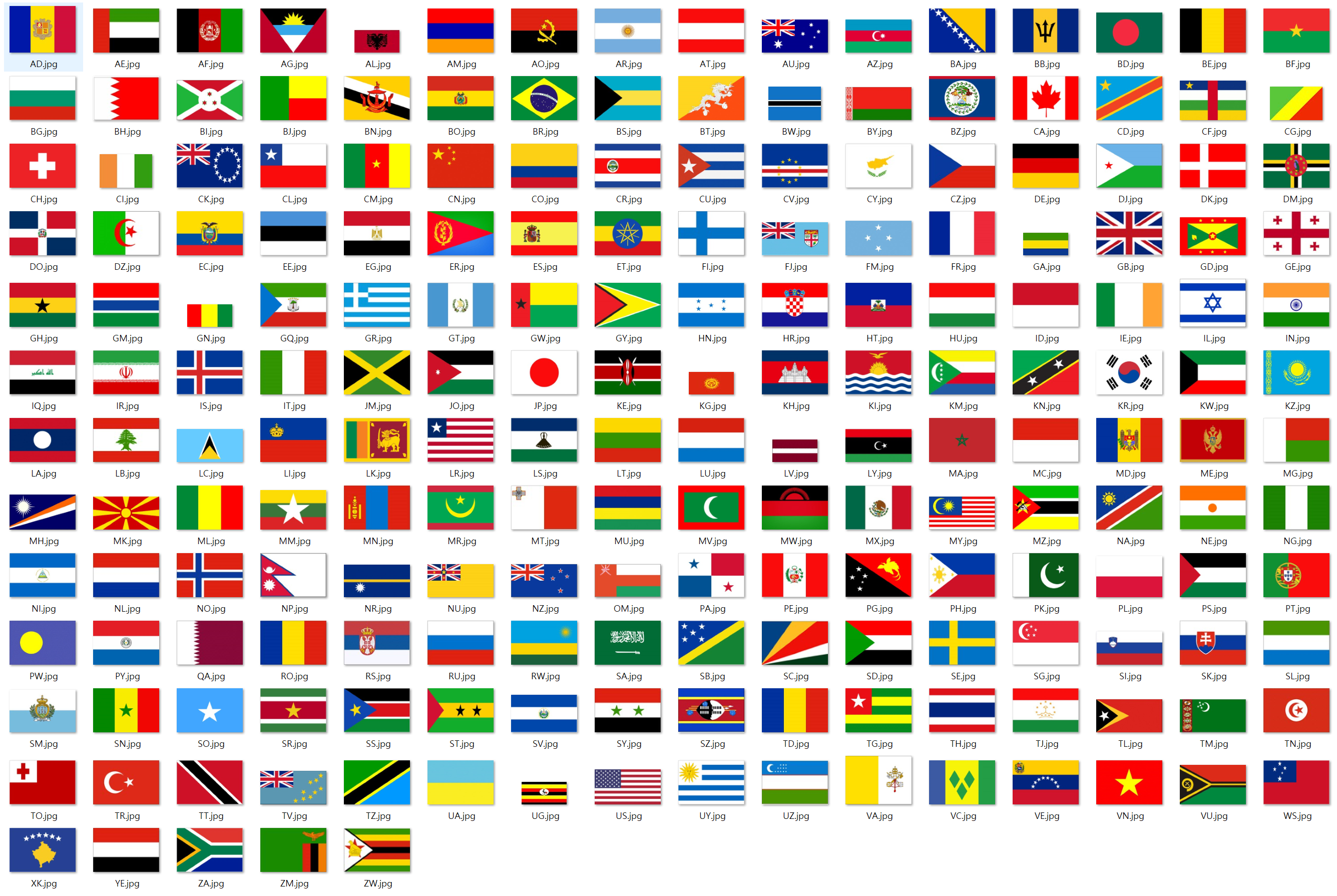 Solution Square : Graphic Library National Flags