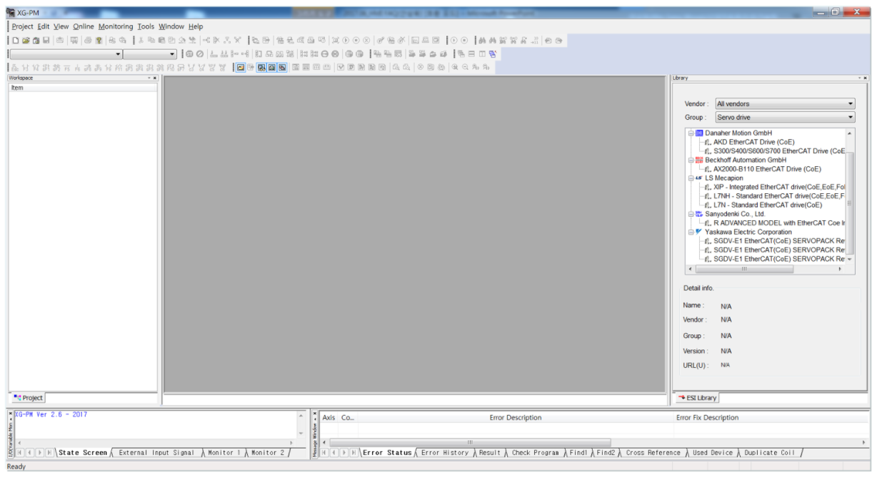 Solution Square : EtherCAT Servo Drive를 XG-PM에 등록하는 방법